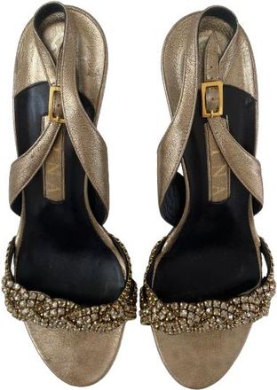 Gina Embellished Bronze/Gold Sandals Size 38