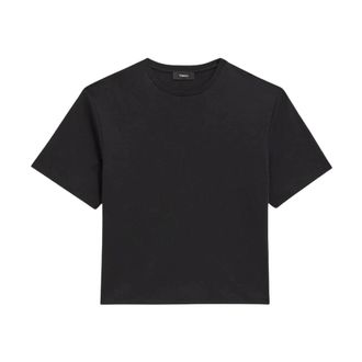 Theory Femme, Tops, Noir, Taille: 36 FR Boxy Tee in Cotton Jersey
