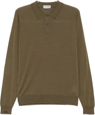 John Smedley Belper Long-sleeve Knitted Polo Shirt