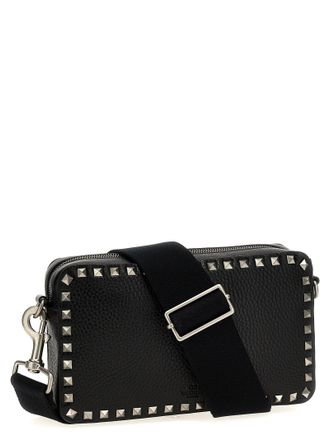 Valentino Garavani Pyramid Stud Leather Crossbody Bag - Black