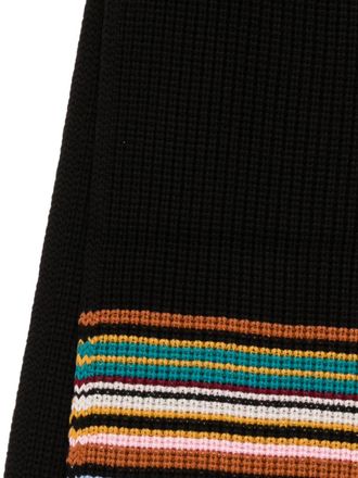 Paul Smith Signature Stripe Wool Scarf - Black