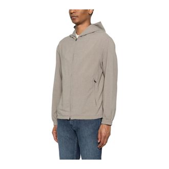 Emporio Armani Veste zipp&eacute;e &agrave; capuche - Homme - Vestes - Beige - Taille: 2XL