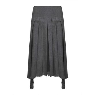Jil Sander Asymmetrischer Wollrock Grau - - Skirts - Damen - Grau - S