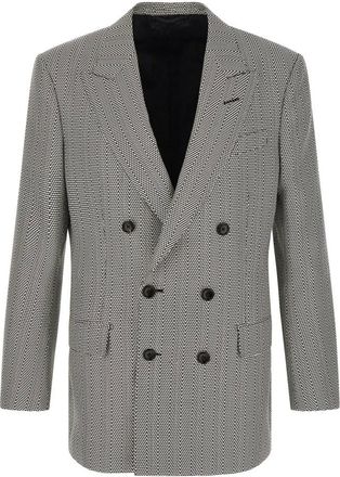 Tom Ford Homme, Costumes, Multicolore, Taille: XL Jacquard Geometric Design Jacket