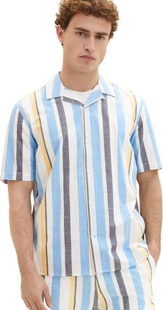 Tom Tailor Herren 1036217 Hemd, 31778 - Blue Multicolor Big Stripe, XXL