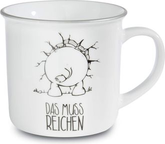 Nici 45029 Tasse Ich bin hier, das muss reichen, Porzellan, 400ml