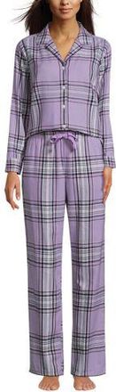 Lands End Weiches Pyjama-Set aus Flanell, Damen, Größe:48-50 regular, Lila, Baumwolle, by Lands End