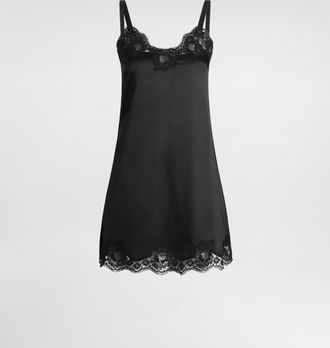 Dolce & Gabbana Das Edle Dessous-unterkleid Aus Seidensatin Mit Spitzenkanten Ist Das Perfekte Kleidungsst&uuml;ck F&uuml;r Einen Sinnlichen Und Edlen Look. - Frau Unterw&auml;sche 