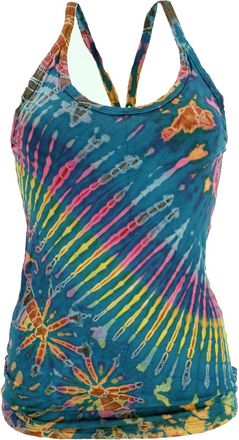 Guru Shop Batik Hippie Top, Unikat Tank Top - Petrol, Damen, Synthetisch