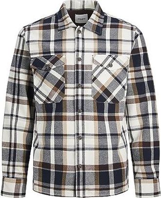 Jack & Jones Jjeeddie Overshirt Ls Noos Chemise, Cloud Dancer, L Homme