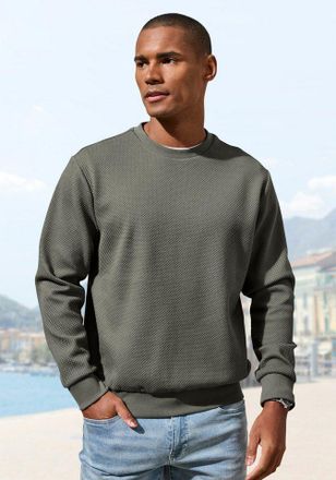 John Devin Sweatshirt Pullover aus Struktur-Qualit&auml;t
