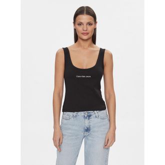 Calvin Klein Jeans Top Institutional J20J221064 Schwarz Slim Fit