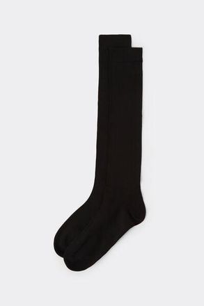 Calzedonia Lange Socken Aus Baumwolle F&uuml;r Herren Schwarz