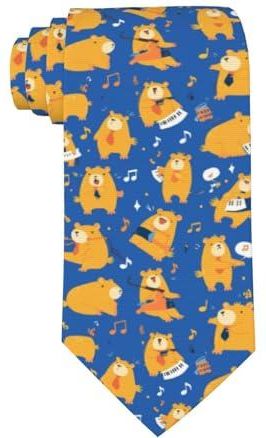 Generic Des Capybaras Jaunes Chantent Cravates Hommes Décontractée Cravate Homme Polyvalente Cravate Pour Accessoires Célébrations Femmes