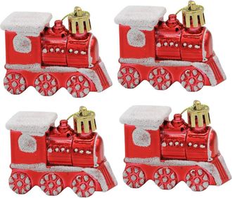 Valiclud 4st&uuml;cke Zugform Weihnachtsanh&auml;nger zum Aufh&auml;ngen Weihnachtsschmuck H&auml;ngende Dekoration f&uuml;r Weihnachten Weihnachtsbaumschmuck Einzigartige Weihnachtsde