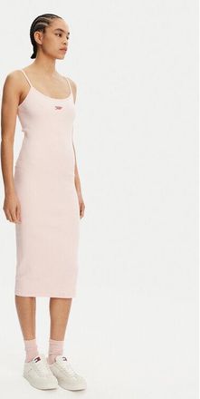 Tommy Jeans Sommerkleid Script DW0DW20330 Rosa Slim Fit