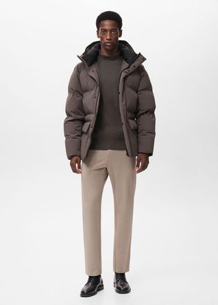 Mango T-shirt manches longues col montant gris vison - Homme - XXL - MANGO MAN