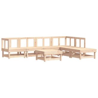 vidaXL Salon de jardin 7 pcs Bois de pin massif vidaXL
