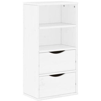 vidaXL Beistellschrank mit Schubladen ODDA Wei&szlig; Massivholz Kiefer vidaXL