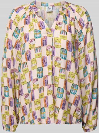 Emily van den Bergh Regular Fit Bluse aus Viskose im Allover-Look
