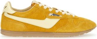 Autry Homme, Chaussures, Jaune, Taille: 43 EU Medalist Suede and Leather Baskets