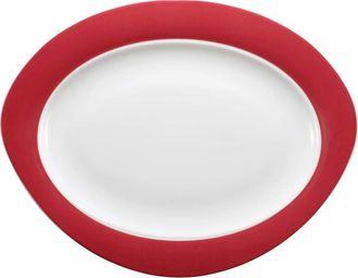 SELTMANN WEIDEN 001.035701 Trio - Rubinrot - Servierplatte/Servierteller - oval - 35x27 cm - Porzellan - rot/weiß
