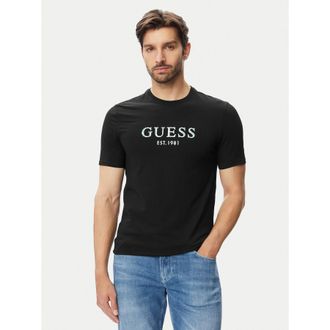 Guess T-Shirt M4YI38 J1314 Schwarz Slim Fit