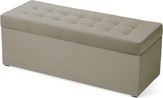 MG Design Polsterhocker 45 x 120 cm Grau mit Stauraum (ca. 140 L), bis 300 kg belastbar, ohne Montage & leicht zu reinigen, angenehm matt mit feiner Struktur - 