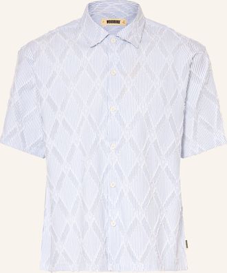 Woodbird Woodbird Kurzarm-Hemd Comfort Fit blau
