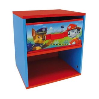 Les Tendances Les Tendances - Table de chevet Pat Patrouille color&eacute;e 33x30x36cm - MDF laqu&eacute; - Tiroir pratique pour rangement - Pour enfants 3-5 ans