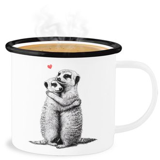 Shirtracer Emaille Becher Blechbecher - Tassen - Ich liebe dich Geschenke Erdm&auml;nnchen Paar Geschenk P&auml;rchen Geschenke Liebe I Paare Geschenk - 300 ml - Wei&szlig; Schw