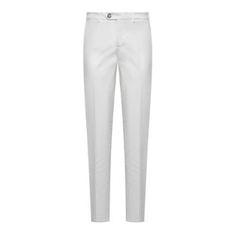 Brunello Cucinelli Homme, Pantalons, Blanc, Taille: XL Pantalon en Gabardine de Coton Blanc