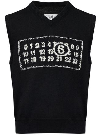 Maison Margiela gilet Numeric en maille - Noir