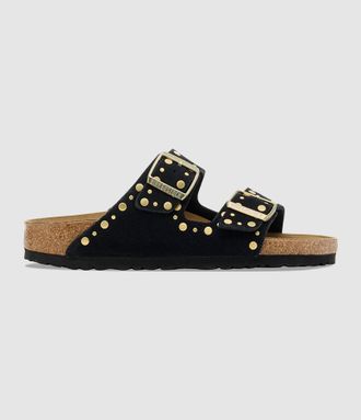 Birkenstock Mules Arizona Rivets Suede Women Black