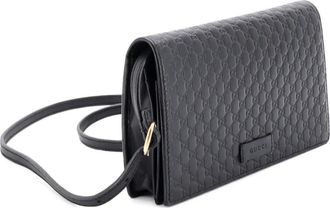 Gucci Wallet on Strap Microguccissima Leather crossbody bag - Noir