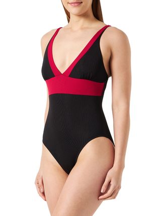 Haute Pression Damen T1005 CO1 Badeanzug, Noir et Bordeaux, 36