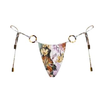 Agua Bendita Blumige Bikinihose Alexis Gr&uuml;n - - Swimwear - Damen - Gr&uuml;n - L