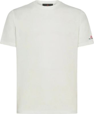 Peuterey Homme, Tops, Blanc, Taille: XL T-shirt en Soie et Coton avec Logo Brod&eacute;