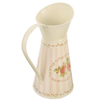 SOLUSTRE Vintage Metall Blumentopf Shabby Chic Eisen Deko Vase Als Landhaus Blumenvase F&uuml;r Getrocknete Blumen Und Pflanzen Wohnzimmer B&uuml;ro Fensterbank Gartende