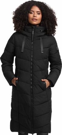 Navahoo Damen Winterjacke (XS-3XL) - Wasserabweisend, zum Teil mit Teddyfell, 4 Taschen, Steppmantel mit Kapuze, Warme Jacke Frauen - N009 (XXL, Schwarz)