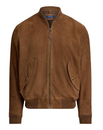 Ralph Lauren Blouson aus Ziegenveloursleder mit Logo-Stickerei in