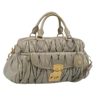 Miu Miu Sac &agrave; main Pre-owned - Femme - Pre-owned - Gris - Taille: ONE Size
