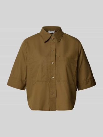 s.Oliver Red Label Boxy Fit Kurzarmbluse aus Baumwoll-Lyocell-Mix