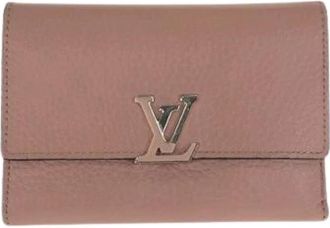 Louis Vuitton Portefeuille compact Capucines en cuir rose Pre-owned - Femme - Pre-owned - Rose - Taille: ONE Size
