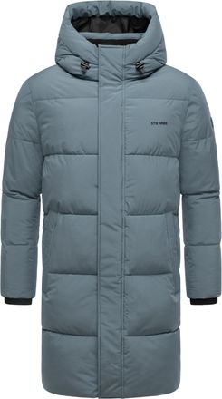 Stone Harbor Herren Steppmantel mit kuscheligem Fleece-Innenfutter warmer Wintermantel mit gro&szlig;er Kapuze Hadrieen XX Stormy Blue Gr. XL