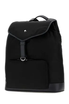 Montblanc Mens Black Canvas Backpack Zaini