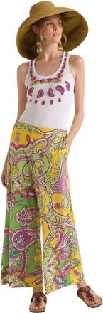 Maliparmi Maliparmi, Femme, Pantalons, Vert, Taille: 44 FR Hippie Lotus Pantalons