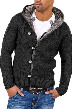 Behype. Strickjacke CR-7013 mit kuscheliger Kapuze
