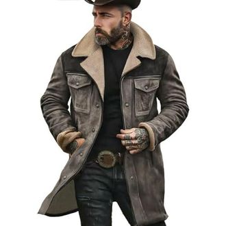 Generic NYSBH Manteau dautomne et dhiver pour homme Couleur assortie Veste multi-poches &agrave; fermeture &eacute;clair Manteau streetwear en jean pour homme, gris, XXL