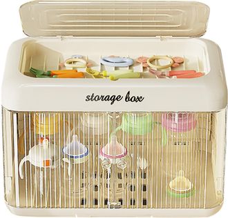 Generico Flaschenhalter-Organizer - Babyflaschentrocknungsgitter mit Deckel und Ablaufboden | Aufbewahrungsbox f&uuml;r Krankenschwestern, staubdicht, Lebensmittelf